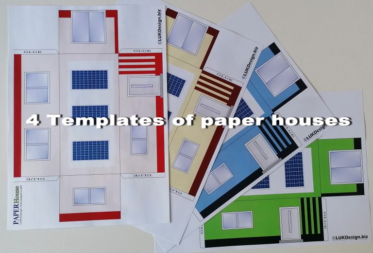 4 Templates of Paper houses - Papercraft