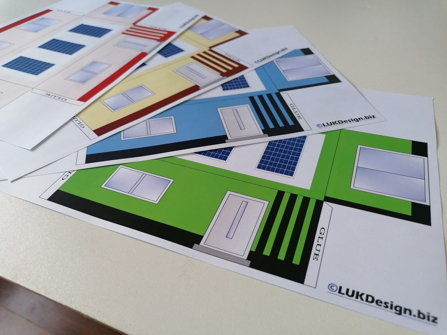 4 Templates of Paper houses - Papercraft